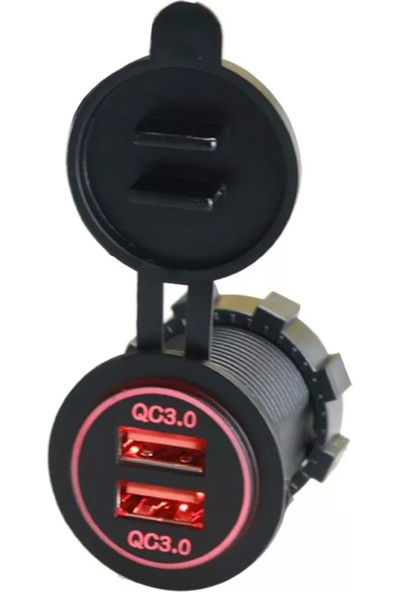 Autoline 12-24 Volt Araç/Tekne/Motorsiklet İçin 3.0 A ( Quick ) Hızlı Şarj Kırmızı Renk Autoline 12-24 Volt Araç/Tekne/Motorsiklet İçin 3.0 A ( Quick ) Hızlı Şarj Kırmızı Renk