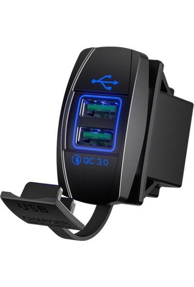 Autoline 12-24 Volt Araç/Tekne/Motorsiklet İçin 3.0 A ( Quick ) Hızlı Şarj Mavi Renk Autoline 12-24 Volt Araç/Tekne/Motorsiklet İçin 3.0 A ( Quick ) Hızlı Şarj Mavi Renk