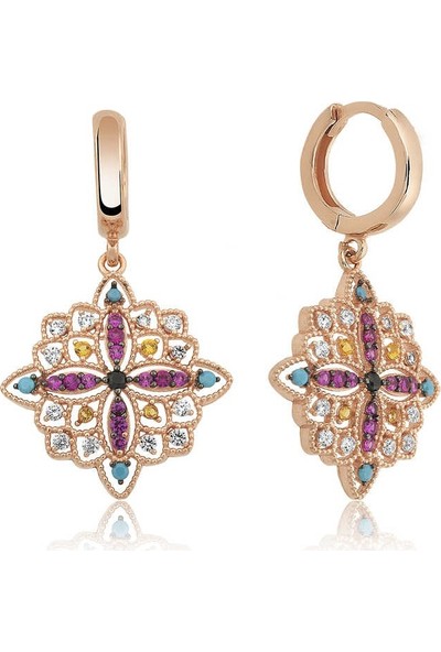 Gumush Gümüş Etnik Desenli Bayan Küpe