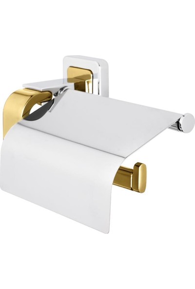 Tema Banyo Local Serisi Tuvalet Kağıtlık Kapaklı Altın 71509-1