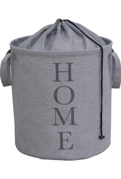 Ocean Home 36 x 40 Gri Renk Baskılı Çok Amaçlı Sepet
