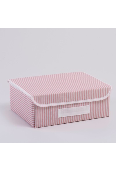 Ocean Home Pembe Çizgili Çekmece İçi Kapaklı Kutu 30 x 23 x 11 Ocean Home Pembe Çizgili Çekmece İçi Kapaklı Kutu 30 x 23 x 11