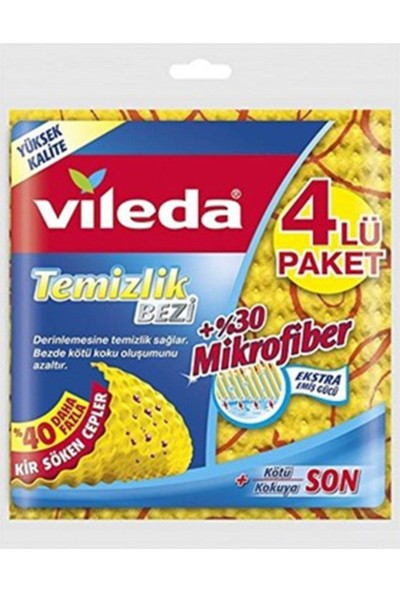 Vıleda Temızlık Bezı 4'lu Tırtıklı Vıleda Temızlık Bezı 4'lu Tırtıklı