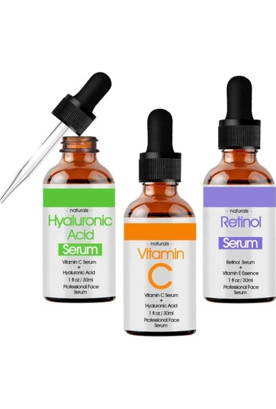 Natural Hyaluronic Acid + Retinol + Vitamin C Serum Set P530