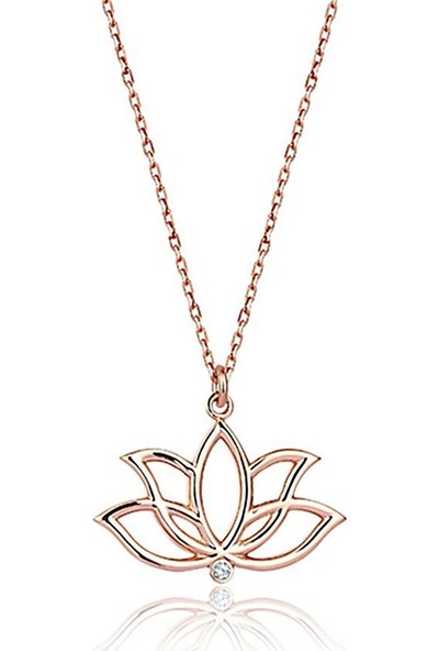 Sembol Gold Lotus Pırlanta Kolye