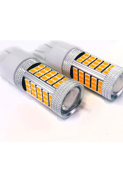 Femex Pemium T20 7443 9W LED Ampul Çift Duy Turuncu 2835 Chip Mercekli Femex Pemium T20 7443 9W LED Ampul Çift Duy Turuncu 2835 Chip Mercekli