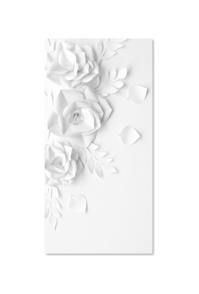 Basıver Sticker Buzdolabı Kaplama Folyosu Beyaz Gül Desenli