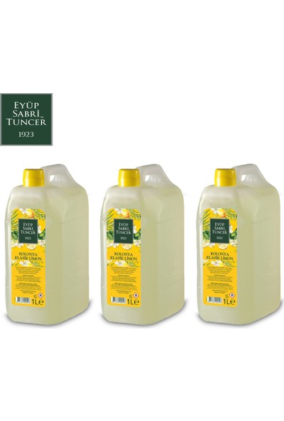 Eyüp Sabri Tuncer Limon Kolonyası | 1 Litre ( Pvc Şişe - 80 Derece ) x 3 Adet Eyüp Sabri Tuncer Limon Kolonyası | 1 Litre ( Pvc Şişe - 80 Derece ) x 3 Adet