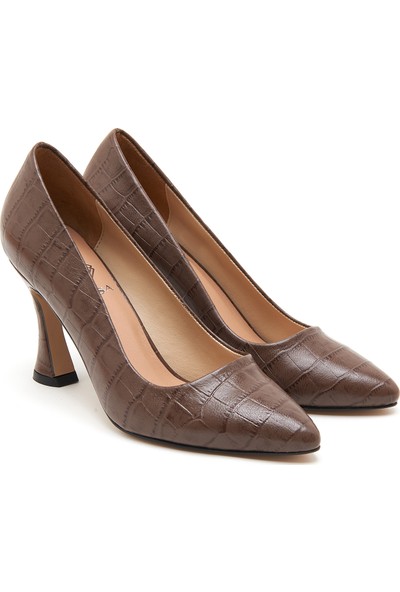 Desa Maura Kadın Kroko Baskılı Deri Stiletto