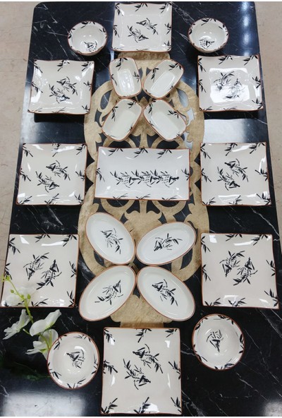 Yiğit Seramik Zeytindalı 8 Kişilik 21 Parça Kahvaltı Takımı