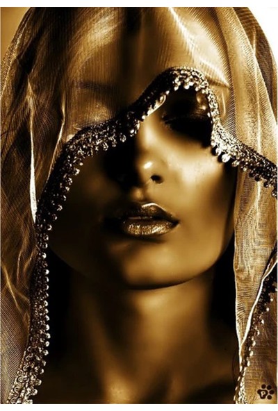 Hobimania Kanvas Tablo Ledli Afrikalı Kadın Duvar Dekorasyon Moda Işıklı Tablo Gece Lambası