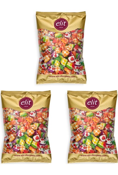 Karışık Meyve Dolgulu Şeker 1 Kg 3’lü Set (3x1 Kg) Glutensiz