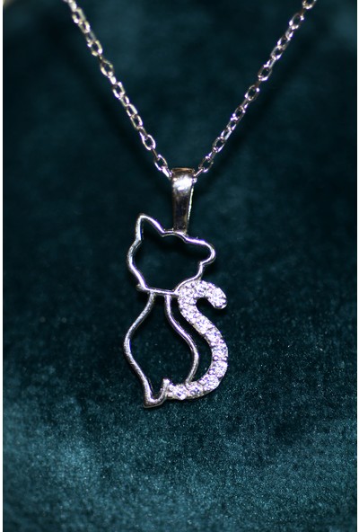 Manolia Silver Zirkon Taşlı Kedi Kolye