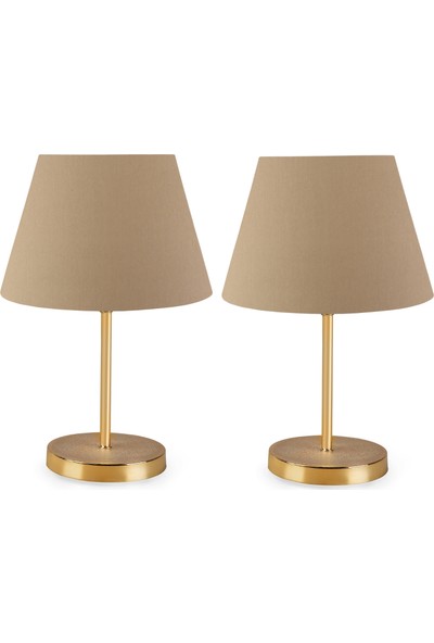 Homing Lara Gold Gövdeli 2'li Abajur Seti AYD-2338 Homing Lara Gold Gövdeli 2'li Abajur Seti AYD-2338