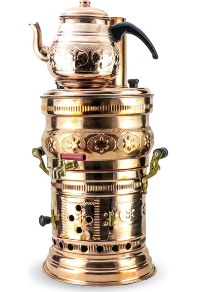 Morya Odunlu ve Kömürlü Çorum Elişi Bakır Semaver 4 Lt Morya Odunlu ve Kömürlü Çorum Elişi Bakır Semaver 4 Lt