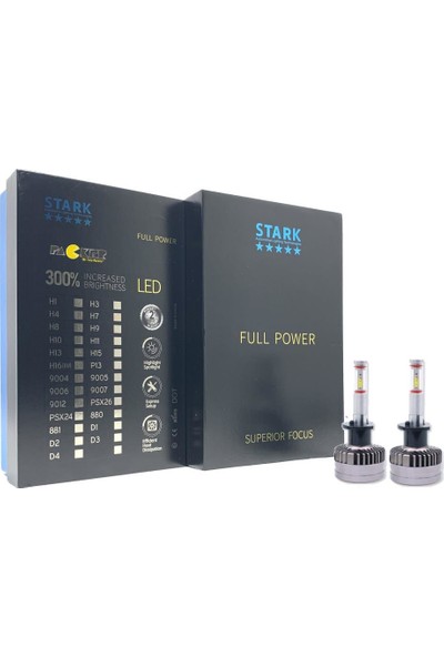 Stark Full Power Csp 360° H1 LED Xenon 12000LM 6000K Beyaz Mercekli Far Özel Seri Stark Full Power Csp 360° H1 LED Xenon 12000LM 6000K Beyaz Mercekli Far Özel Seri