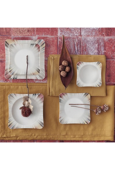 Güral 24 Parça Spinoza Kare Yemek Seti Güral 24 Parça Spinoza Kare Yemek Seti