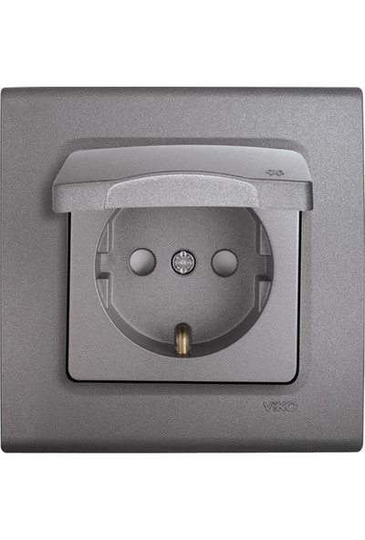 Viko Linnera Life Granit Grisi Topraklı Priz Kapaklı Viko Linnera Life Granit Grisi Topraklı Priz Kapaklı