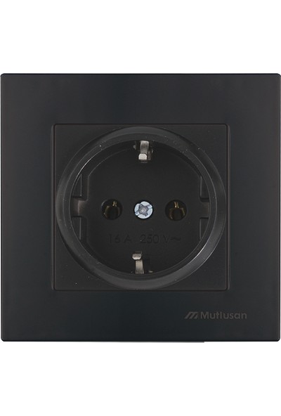 Mutlusan Rita Serisi Siyah Topraklı Priz Çerçeveli