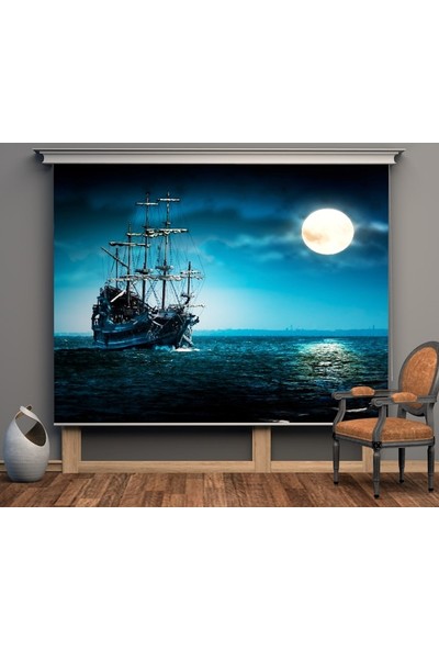 Tekstil Net Gemi Ve Yakamoz Temalı Baskılı Manzara Stor Perde Mnz-24 Tekstil Net Gemi Ve Yakamoz Temalı Baskılı Manzara Stor Perde Mnz-24