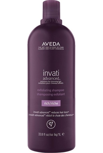 Aveda Invati Advanced Saç Dökülmesine Karşı Şampuan Zengin 1 L Aveda Invati Advanced Saç Dökülmesine Karşı Şampuan Zengin 1 L