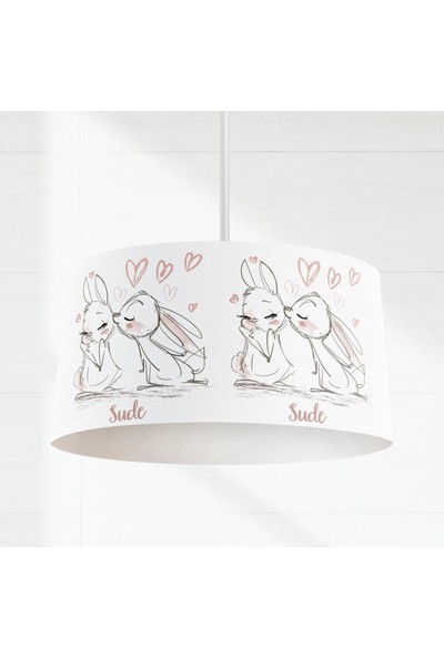 Homamia Kişiye Özel Dijital Baskı Abajur Tavşan Homamia Kişiye Özel Dijital Baskı Abajur Tavşan