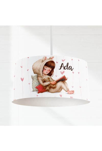 Homamia Kişiye Özel Dijital Baskı Abajur Tavşan Kız Homamia Kişiye Özel Dijital Baskı Abajur Tavşan Kız