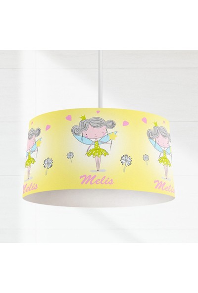 Homamia Kişiye Özel Dijital Baskı Abajur Peri Kızı Homamia Kişiye Özel Dijital Baskı Abajur Peri Kızı