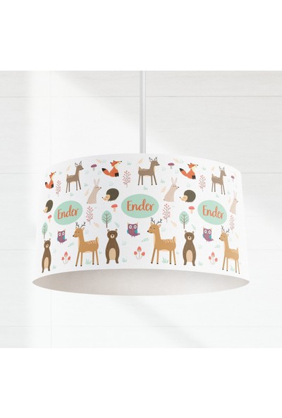 Homamia Kişiye Özel Dijital Baskı Abajur Hayvanlar Homamia Kişiye Özel Dijital Baskı Abajur Hayvanlar