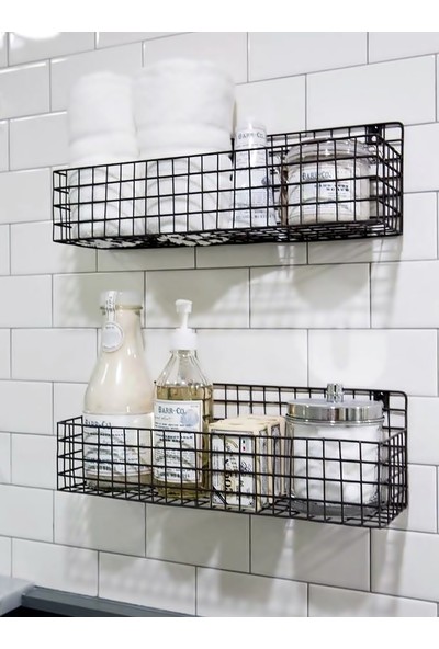 Go Dekor Rüstik 2’li Telli Banyo ve Mutfak Rafı Go Dekor Rüstik 2’li Telli Banyo ve Mutfak Rafı