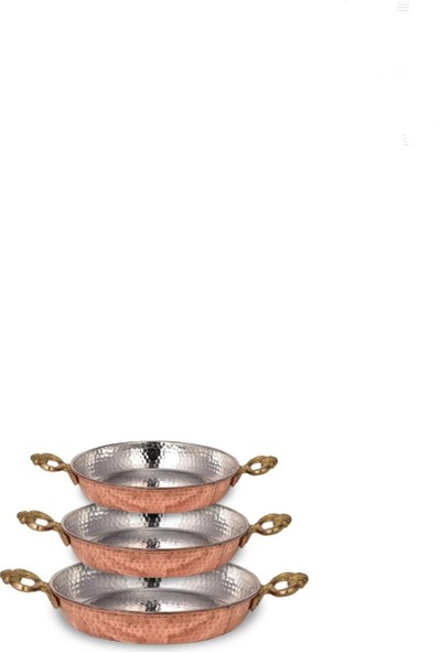 Ince Bakır Üçlü Set Tava