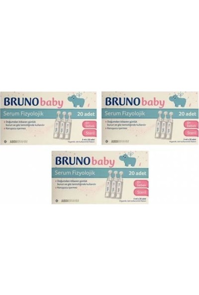 Bruno Serum Fizyolojik 5 ml 20 Flakon - 3 Adet Bruno Serum Fizyolojik 5 ml 20 Flakon - 3 Adet