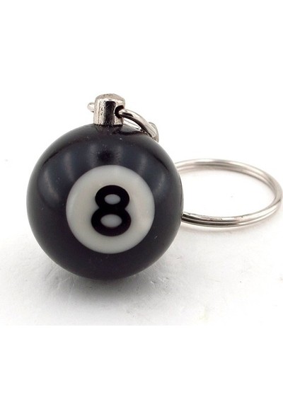 Solfera Bilardo Topu 8 Numara Küçük Boy Siyah Anahtarlık KC839