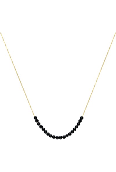 Glorria Altın Onyx Taşlı Sıra Kolye