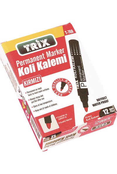 Trix Koli Kalemi Permanent Marker Mavi 12 Adet Trix Koli Kalemi Permanent Marker Mavi 12 Adet