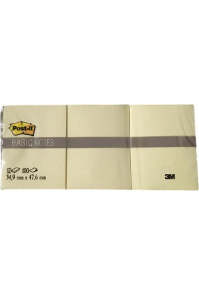 3M Post-It Basic Not Patel Sarı 35 x 48 mm 12'li