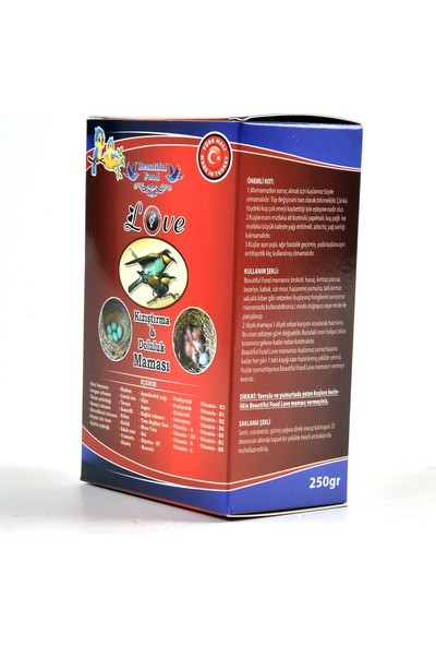Beautiful Food Love Kızıştırma ve Doluluk Kuş Yemi Maması 100 gr Beautiful Food Love Kızıştırma ve Doluluk Kuş Yemi Maması 100 gr