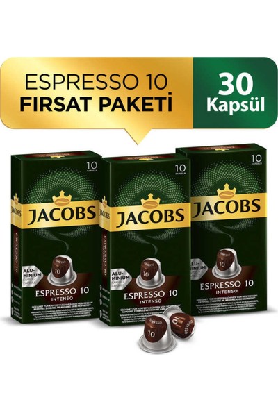 Jacobs Espresso 10 Intenso Kapsül Kahve 30'lu