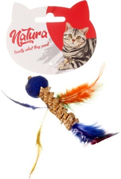 Natura Kuş Tüylü Diş Kaşıma İçin Kedi Oyuncağı 15 cm