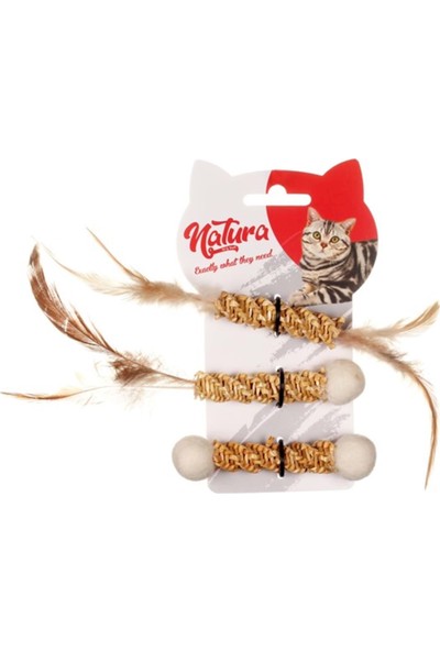 Natura Tüylü İnce Kedi Diş Kaşıma Üçlü