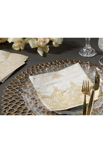 Malinda Kağıt 20 Adet Kağıt Peçete 33X33 cm Gold
