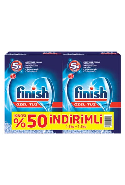 Finish Özel Tuz 1,5 kg + 1,5 kg Bulaşık Makinesi Tuzu