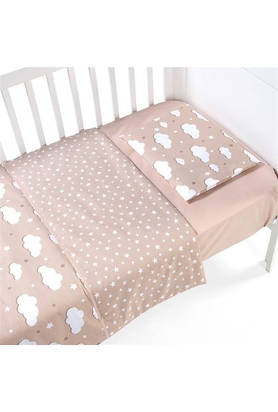 Jaju Baby Kahverengi Bulut Desenli Nevresim Takımı