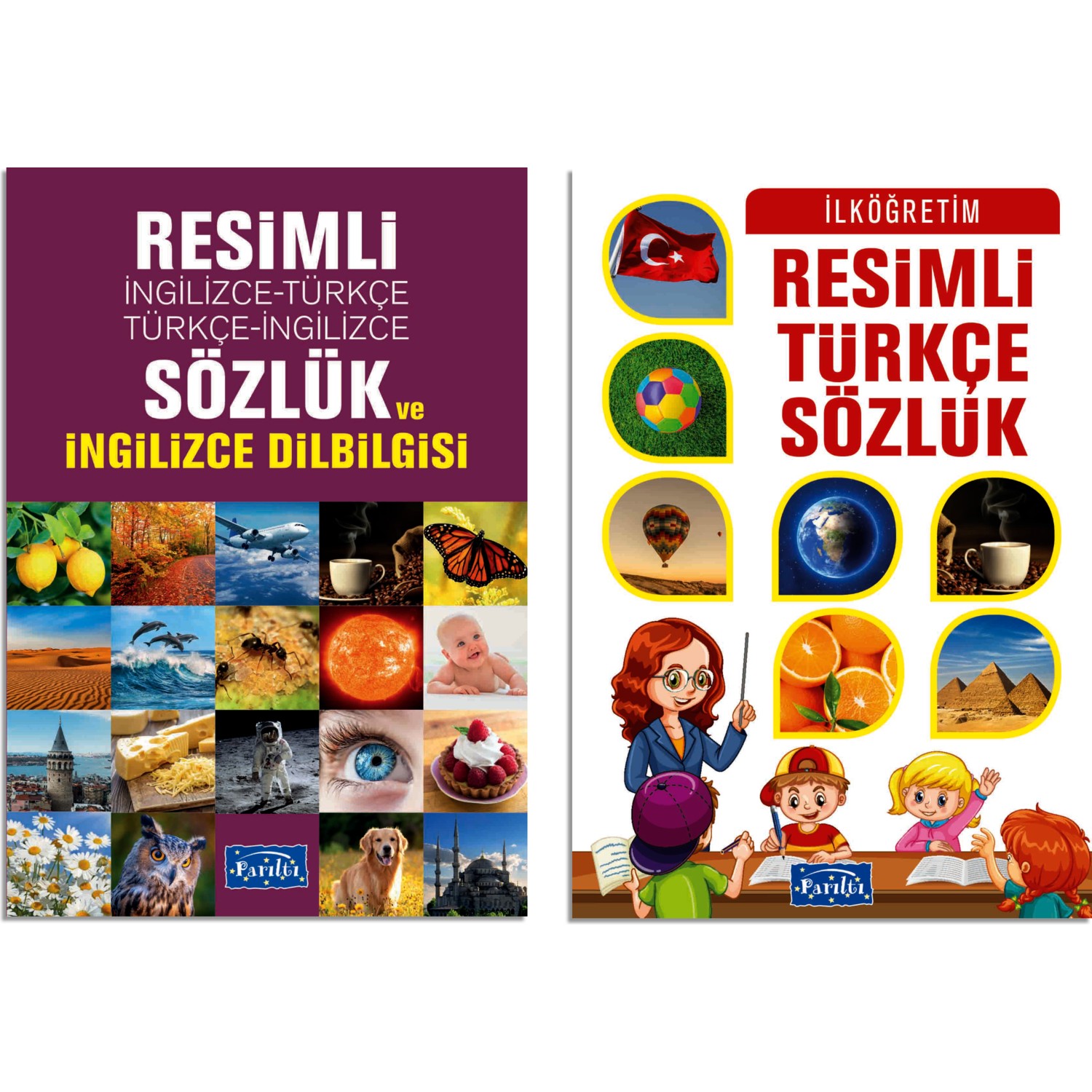 Parıltı Yayınları Resimli Türkçe Sözlük - Resimli İngilizce Kitabı
