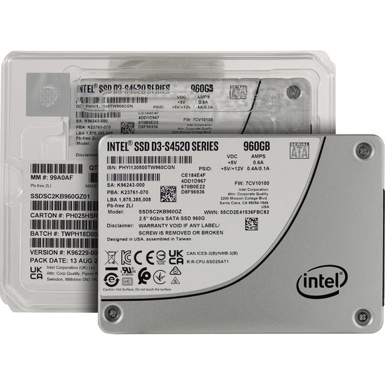 Intel D3-S4520 960GB Sata 3 SSD SSDSC2KB960GZ01 Fiyatı