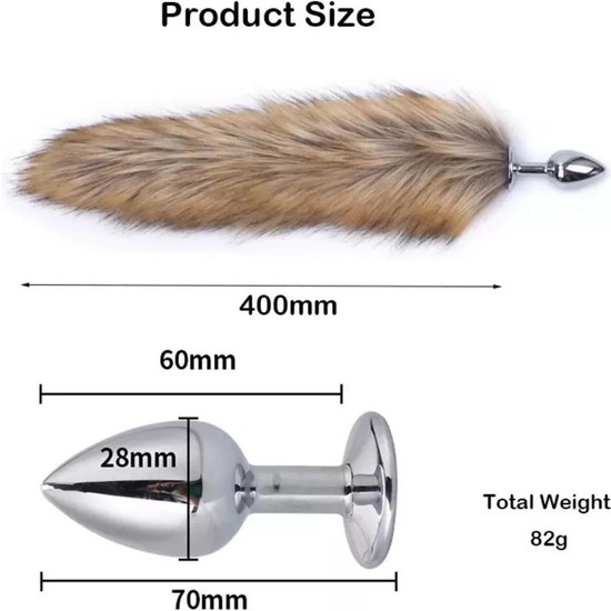 Erotica Fox Tail Anal Plug 40 Cm Tilki Kuyruklu Metal Anal Fiyatı 7892