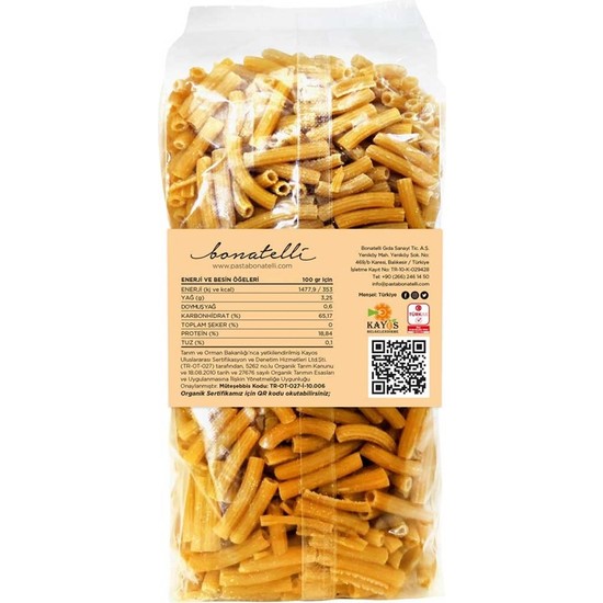 Bonatelli 4'lü Organik Nohut Unlu Dirsek Makarna Fiyatı