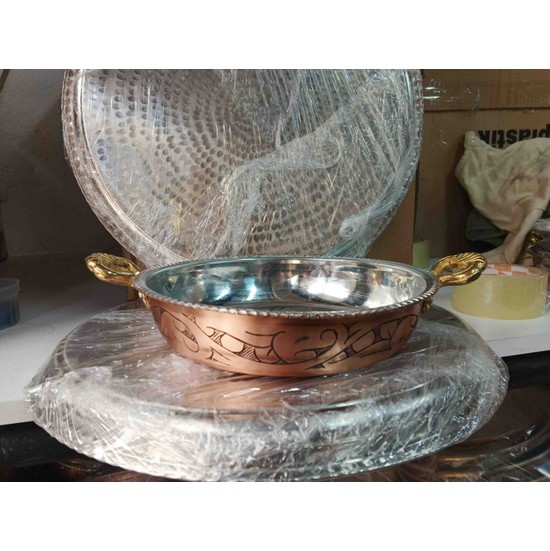 Zinnun Bakır Oyma Skoch Kaplama Tava/Sahan 19 cm Fiyatı