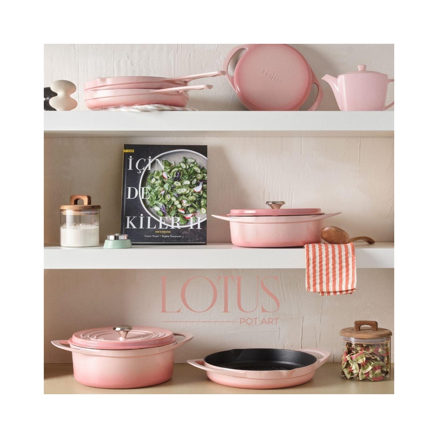 Pot Art Lotus Pembe Izgara Döküm Tava 28 cm Fiyatı