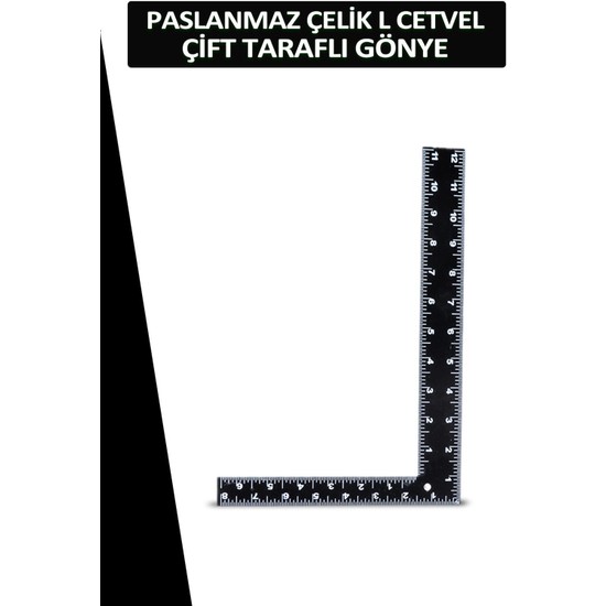 Dopar Paslanmaz Çelik L Cetvel Metal Çift Taraflı Gönye Fiyatı